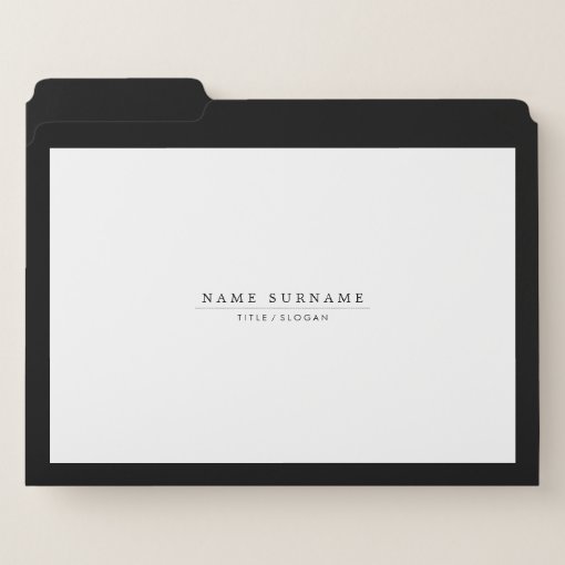 Classic Minimalist Modern Black & White Simple File Folder | Zazzle
