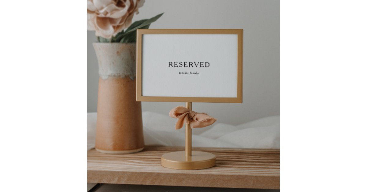 Classic Minimalist Reserved Sign | Zazzle