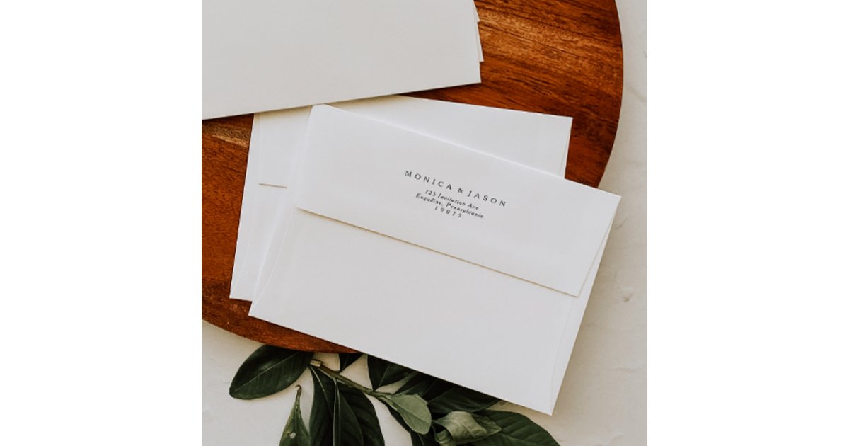 Classic Minimalist Wedding Invitation Envelope | Zazzle