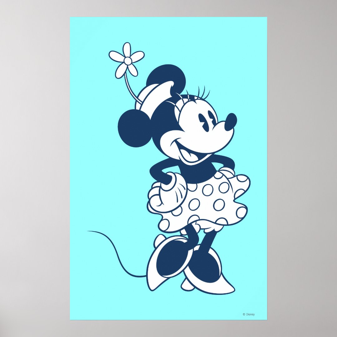 Classic Minnie | Blue Hue Poster | Zazzle