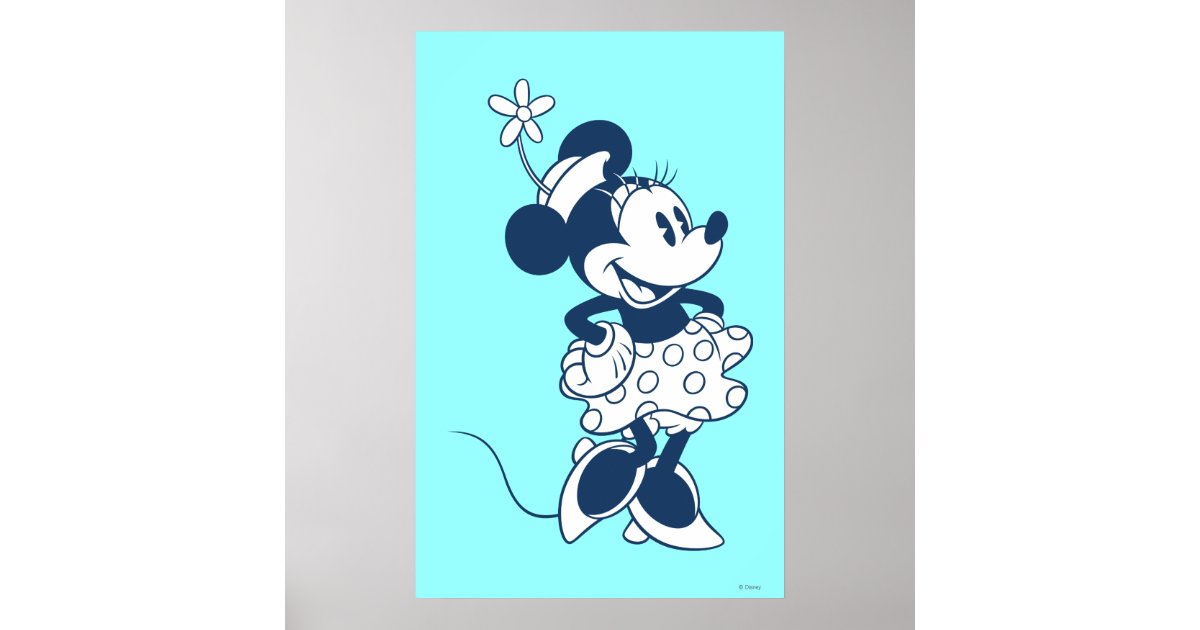 Classic Minnie | Blue Hue Poster | Zazzle