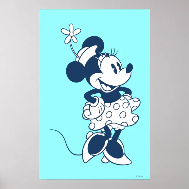 Classic Minnie | Blue Hue Poster | Zazzle