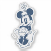 Classic Minnie | Blue Hue with Flower Sticker | Zazzle