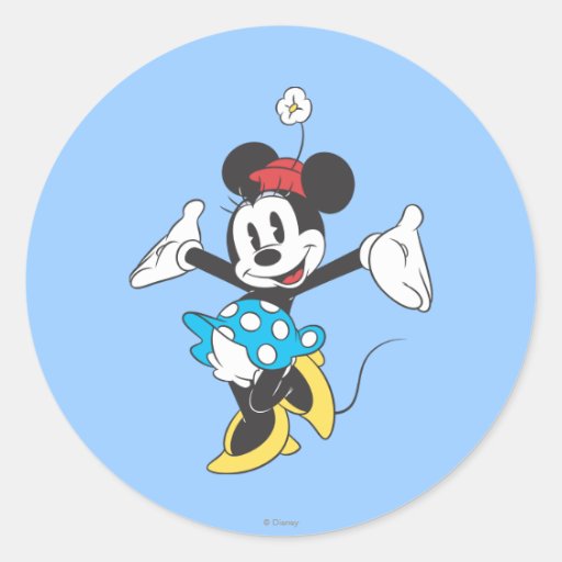Classic Minnie Mouse 2 Classic Round Sticker | Zazzle