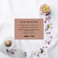 Classic Mocha Wedding Rose Gold Foil Invitation | Zazzle