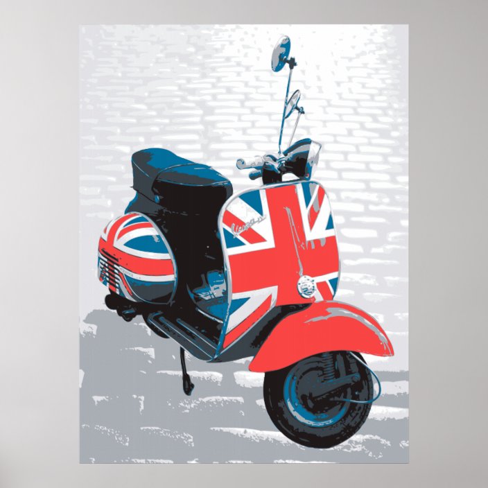 Classic Mod Scooter Poster | Zazzle.com