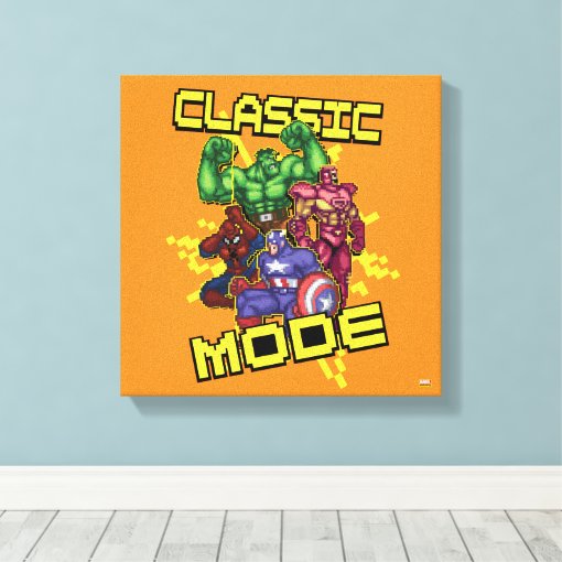 "Classic Mode" Marvel Video Game Character Sprites Canvas Print | Zazzle