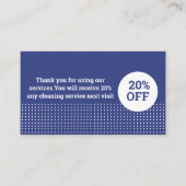 Classic Modern Blue Polka Dots Cleaning Services Discount Card | Zazzle