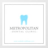 Classic Modern Dentist Tooth Logo on White Window Cling | Zazzle