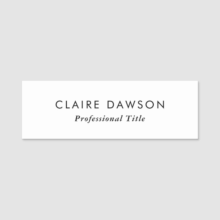 Classic Modern Minimal Custom Name Tag | Zazzle.com