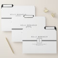 Classic Modern Professional Monogram White & Black File Folder | Zazzle
