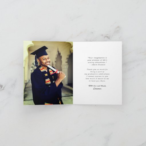 Classic Monogram C Graduation Cap Photo Modern Thank You Card | Zazzle