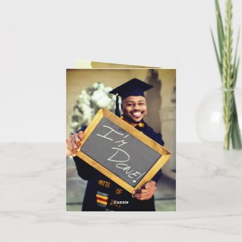 Classic Monogram C Graduation Cap Photo Modern Thank You Card | Zazzle