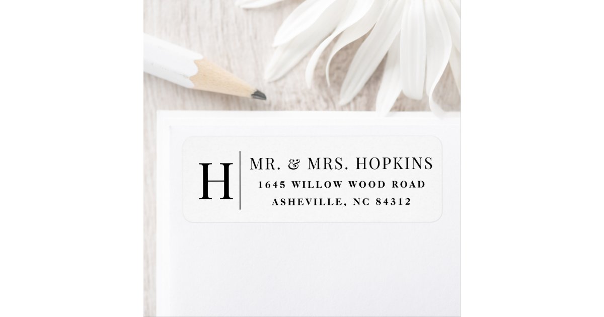 Classic monogram couples label | Zazzle