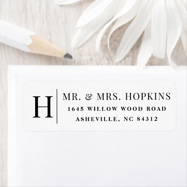 Classic monogram couples label | Zazzle