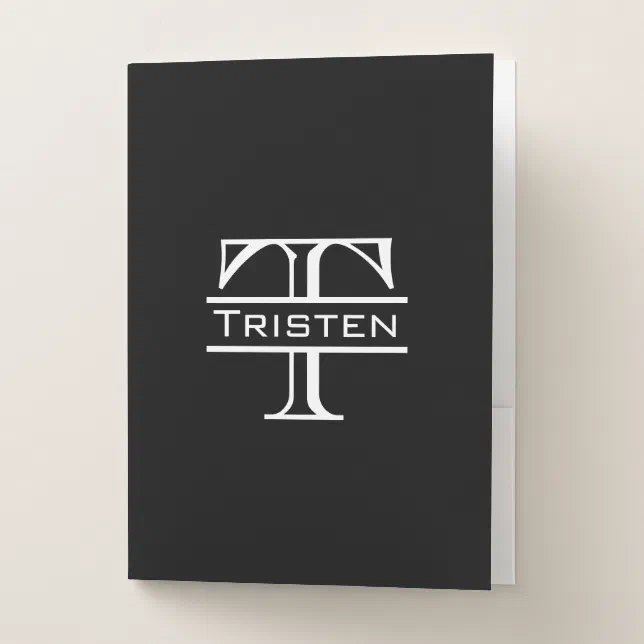 Classic Monogram Custom Personalized Pocket Folder | Zazzle