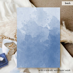 Classic Monogram Dusty Blue Watercolor Wedding Invitation | Zazzle