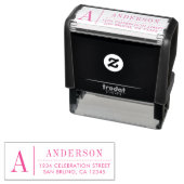 Classic Monogram | Fuchsia Initial Return Address Self-inking Stamp ...