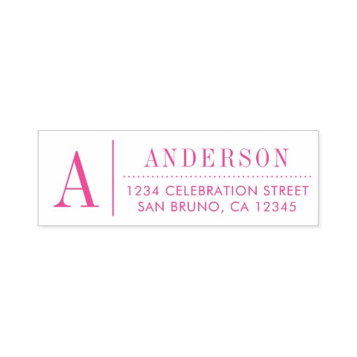 Classic Monogram | Fuchsia Initial Return Address Self-inking Stamp ...