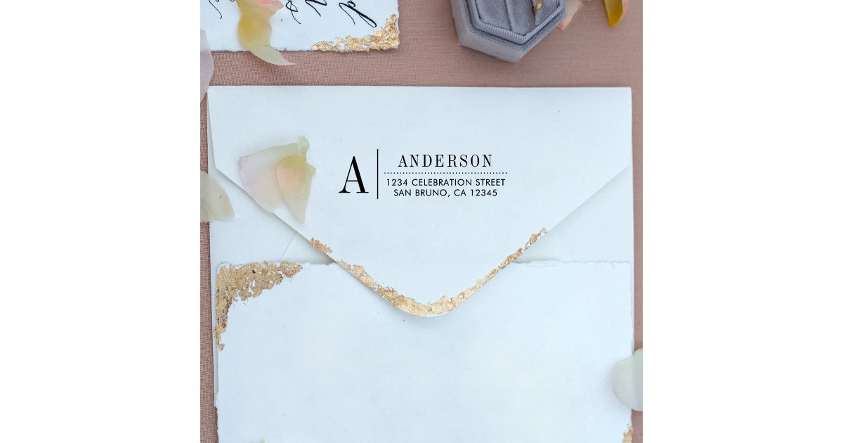 Classic Monogram | Fuchsia Initial Return Address Self-inking Stamp ...