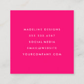 Classic Monogram Hot Pink with Arc Text Square Business Card | Zazzle