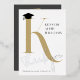 Classic Monogram Letter K Modern Graduation Cap Foil Invitation | Zazzle