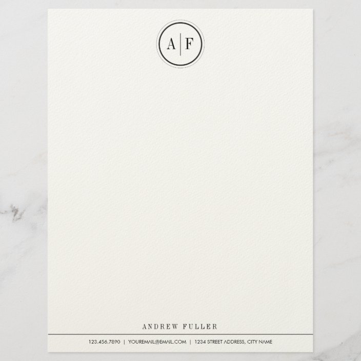 Classic Monogram Letterhead | Zazzle.com