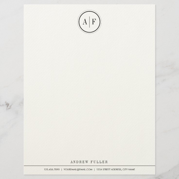 Classic Monogram Letterhead | Zazzle
