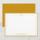 Classic Monogram Mustard Yellow Border Stationery Note Card | Zazzle