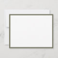 Classic Monogram Olive Green Note Card | Zazzle
