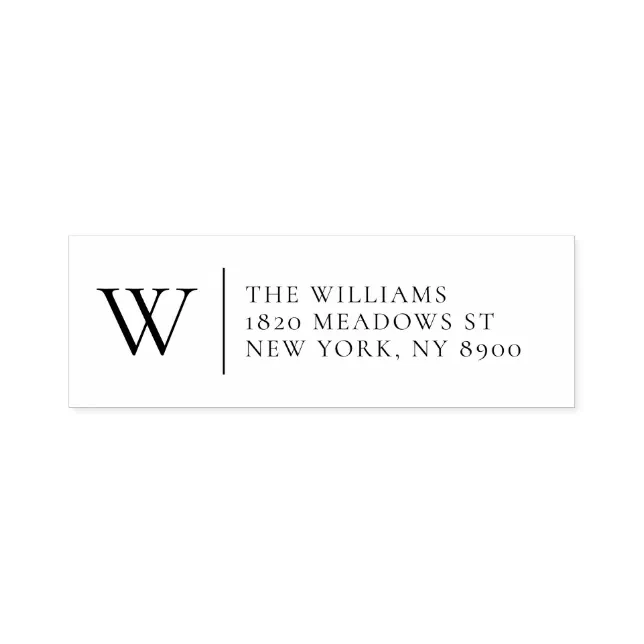Classic Monogram Return Address Rubber Stamp | Zazzle
