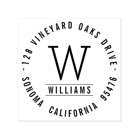 Classic Monogram Return Address Self-inking Stamp | Zazzle.com