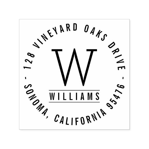 Classic Monogram Return Address Self-inking Stamp | Zazzle