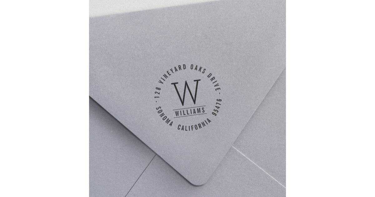 Classic Monogram Return Address Self-inking Stamp | Zazzle