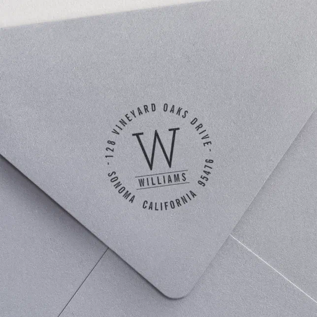 Classic Monogram Return Address Self-inking Stamp | Zazzle