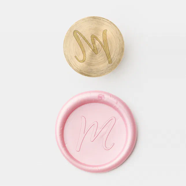 Classic Monogram Script Initial Elegant Stylish Wax Seal Stamp | Zazzle