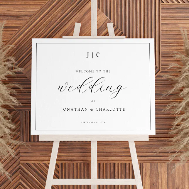 Classic Monogram Wedding Welcome Sign | Zazzle