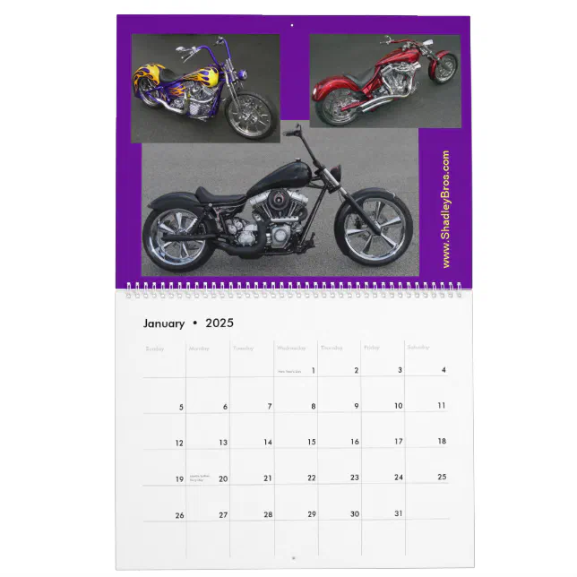 Classic Motorcycle Choppers Calendar | Zazzle