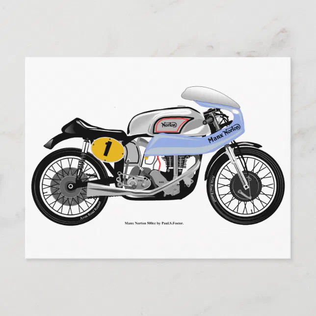 Classic motorcycle postcard | Zazzle