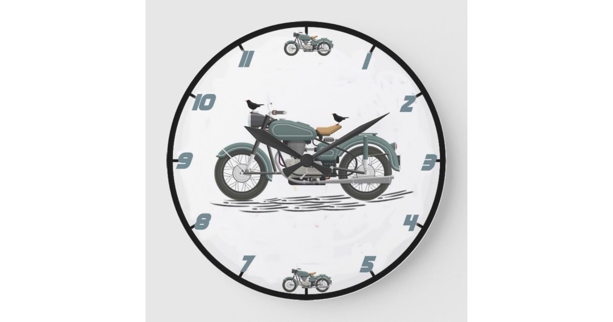 Classic Motorcycle Wall Clock | Zazzle