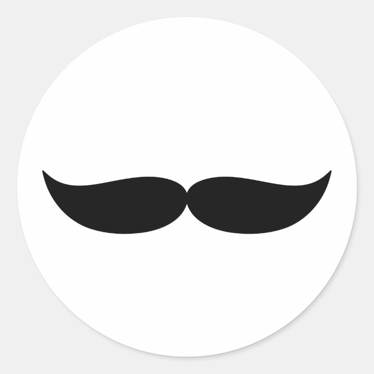 Classic Moustache Little Man Classic Round Sticker | Zazzle