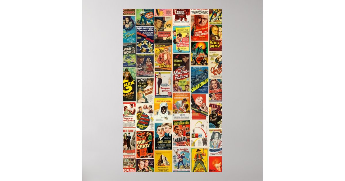 Classic Movie Collage Poster | Zazzle