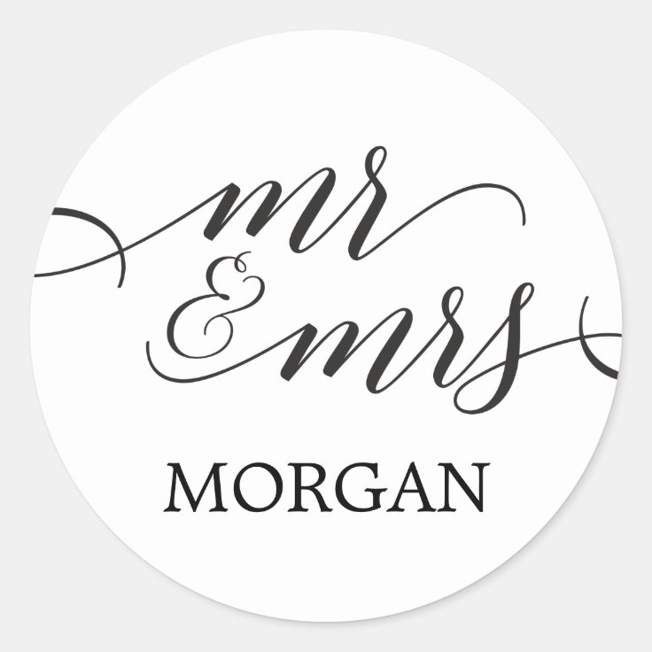 Classic Mr and Mrs Envelope Seals - Favor Stickers | Zazzle
