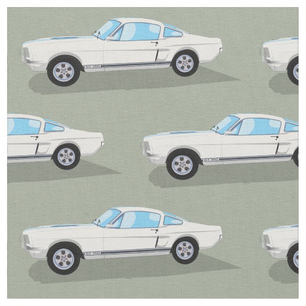 Classic Muscle Car Fabric | Zazzle