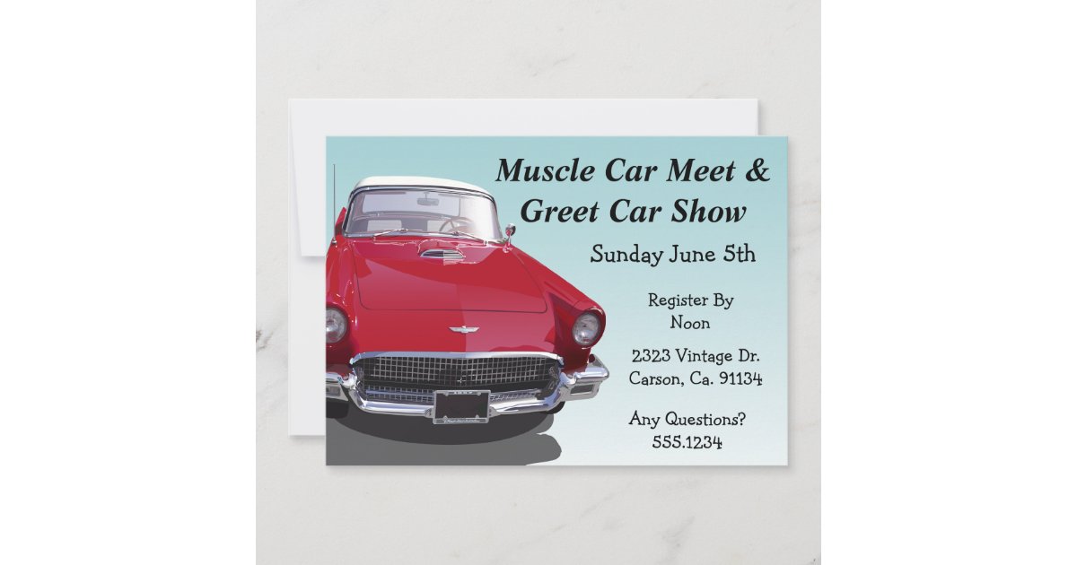Classic Muscle Car Party Invitation | Zazzle
