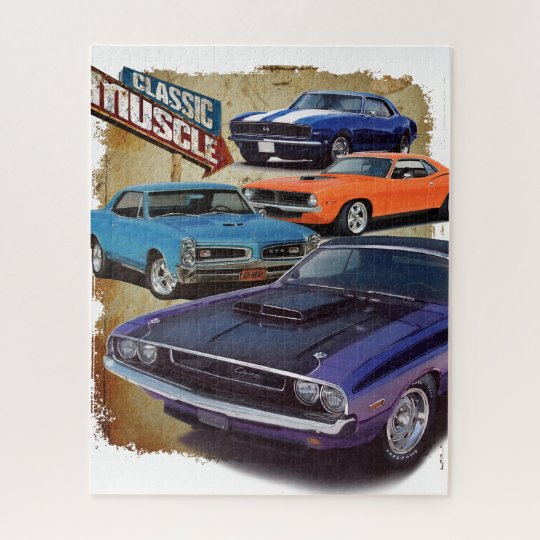 Classic Muscle Cars Jigsaw Puzzle | Zazzle.com