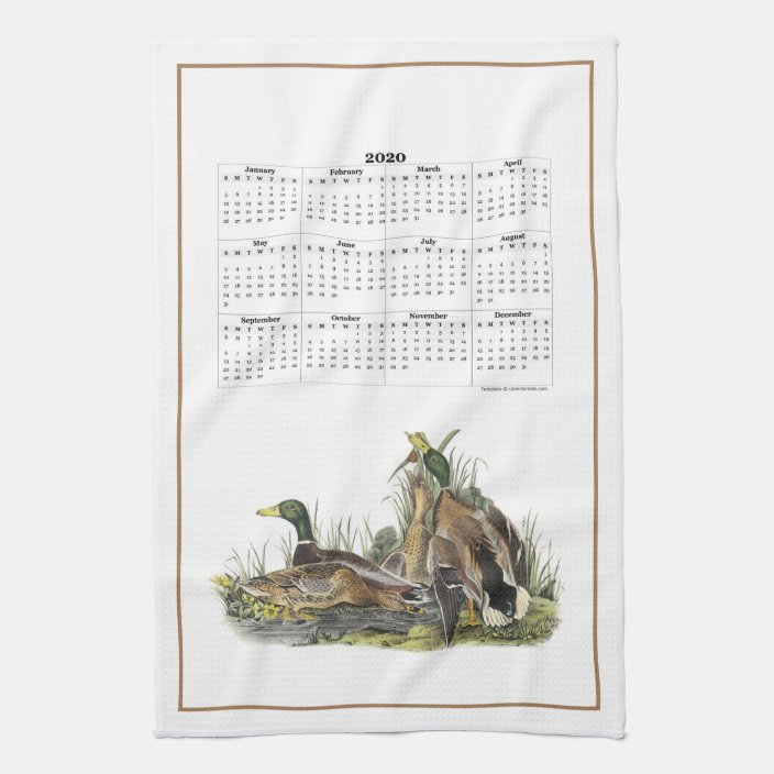 Classic Nature 2020 Calendar Kitchen Towel | Zazzle.com