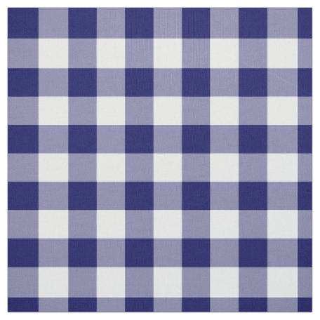 Classic Blue Gingham Pattern Fabric | Zazzle