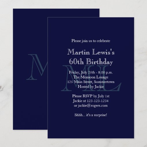 Classic Navy Birthday Invitation | Zazzle