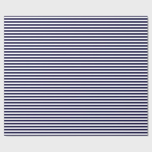 Classic Navy Blue and White Stripe Pattern Wrapping Paper | Zazzle